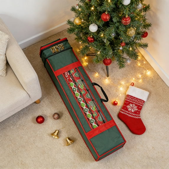 Christmas Tree Cover Storage Bag, Gift Wrapping Paper Storage Container ...