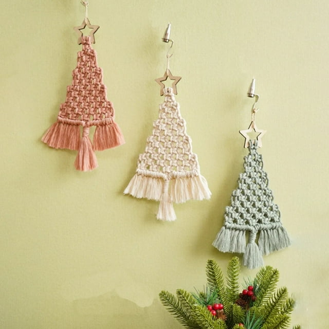 Christmas Tree Craft DIY Kit Christmas Tree Macrame Ornaments for ...