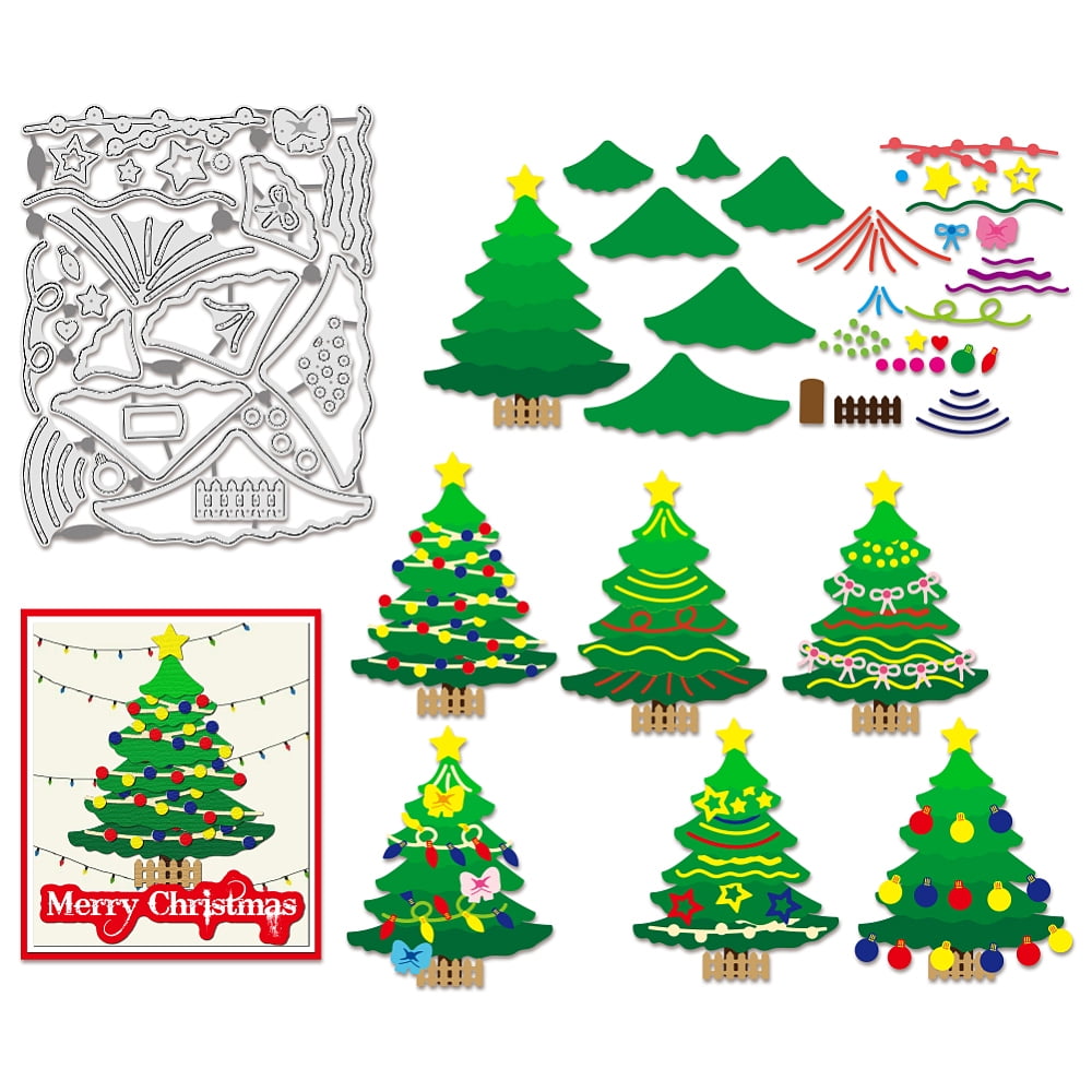 Christmas Tree Cutting Dies Stencils Christmas Light Balls Carbon Steel ...