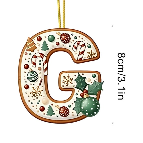 Christmas Tree Decoration 2D Acrylic Decoration Letter Pendant With 26 ...