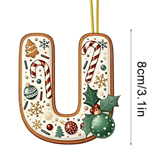 Christmas Tree Decoration 2D Acrylic Decoration Letter Pendant With 26 ...
