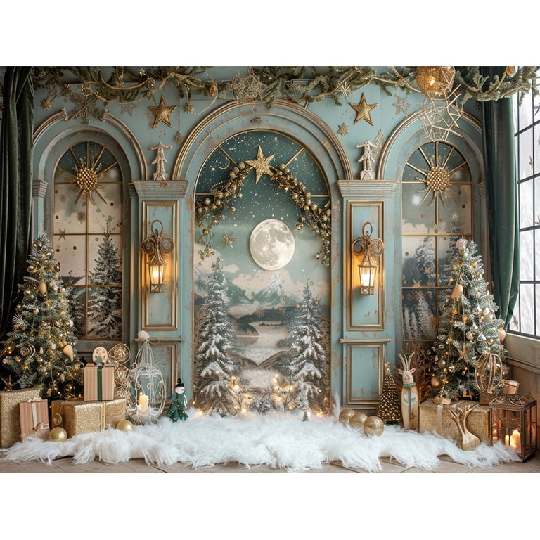 Indoor Christmas Backdrop Christmas Eve Cozy Mood In Classic Decorated