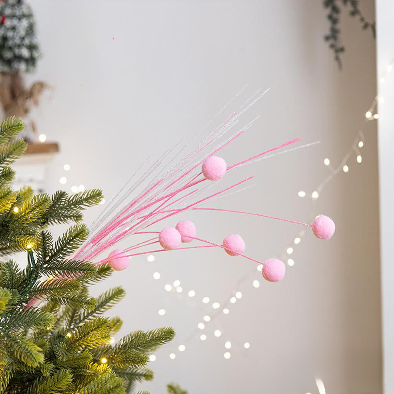 Christmas Tree Decoration Pick | Wicker Style Colored Foam Balls | 15 ...