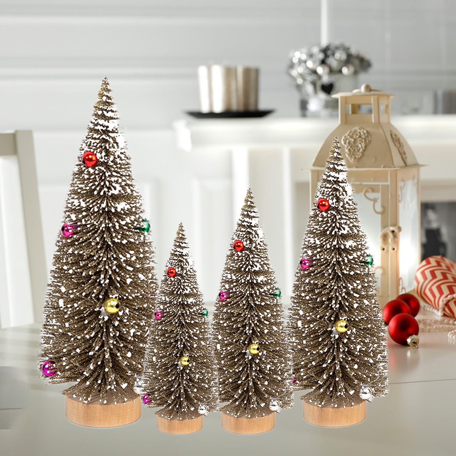 Christmas Tree Decoration | Silver Mini Artificial Tree with Falling ...