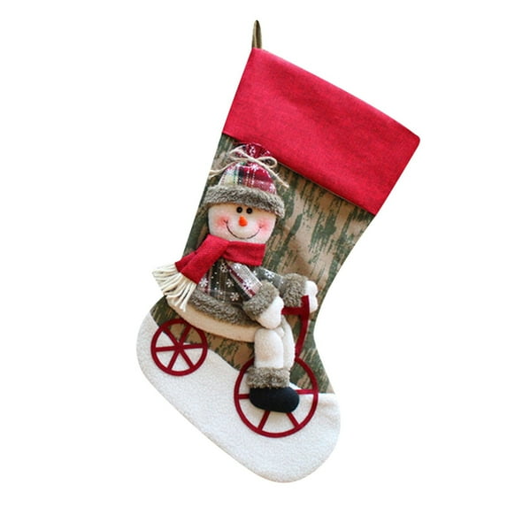 Christmas Tree Decoration Stockings Gift Bag Large Snowman Design ...