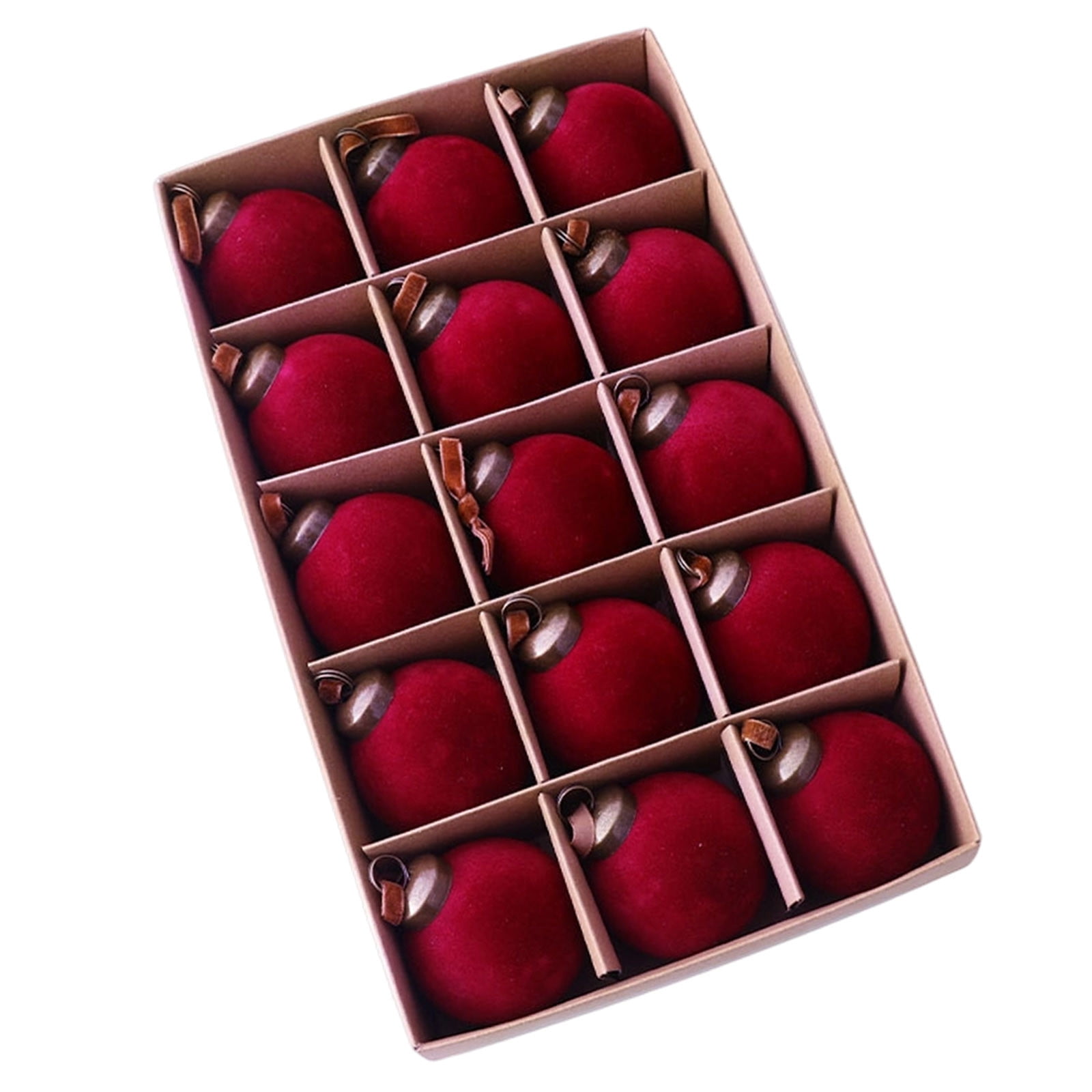 Christmas Tree Decorations 15 Velvet Christmas Balls, Plush Christmas ...