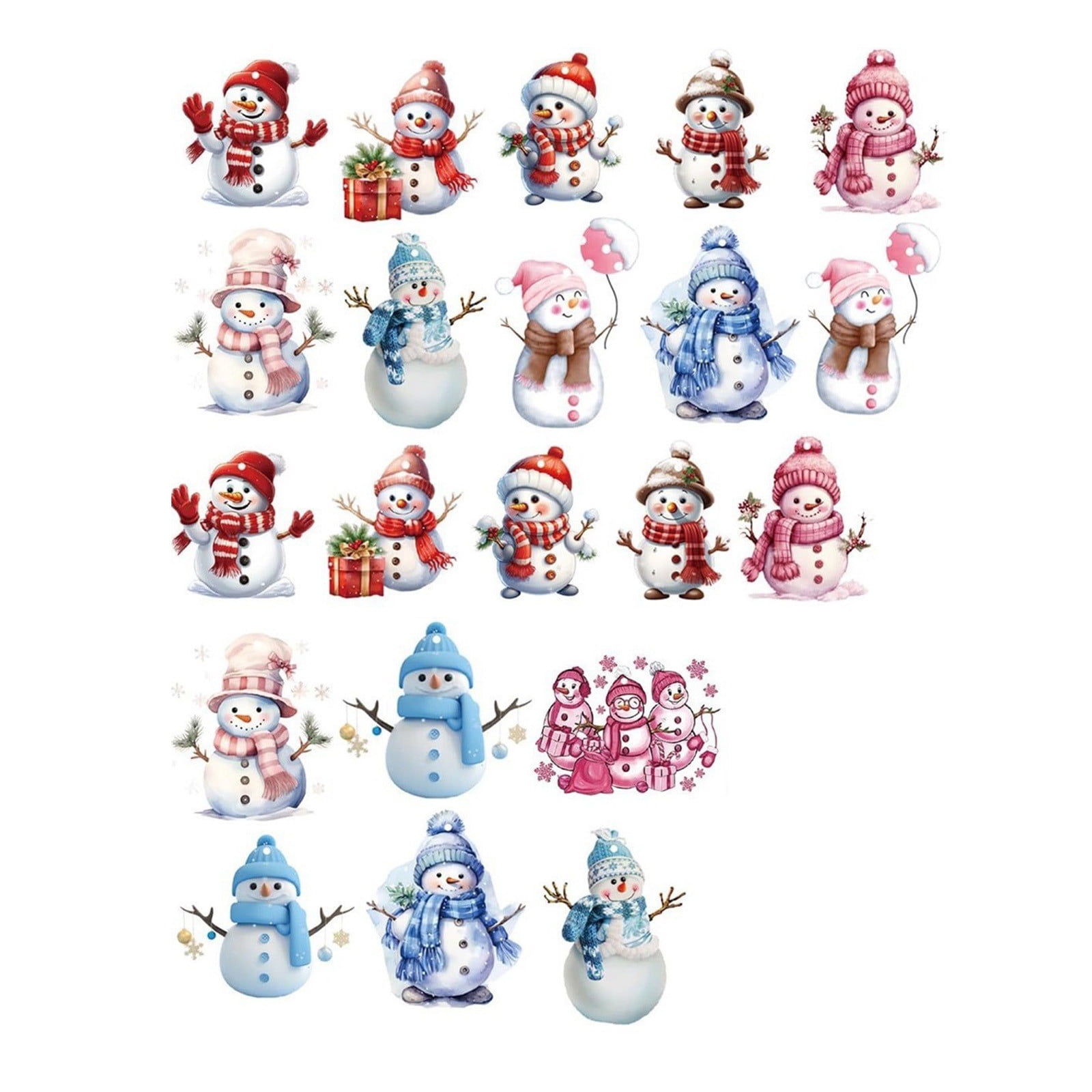 Christmas Tree Decorations 24 Pieces Snowman Christmas Tree Ornaments ...