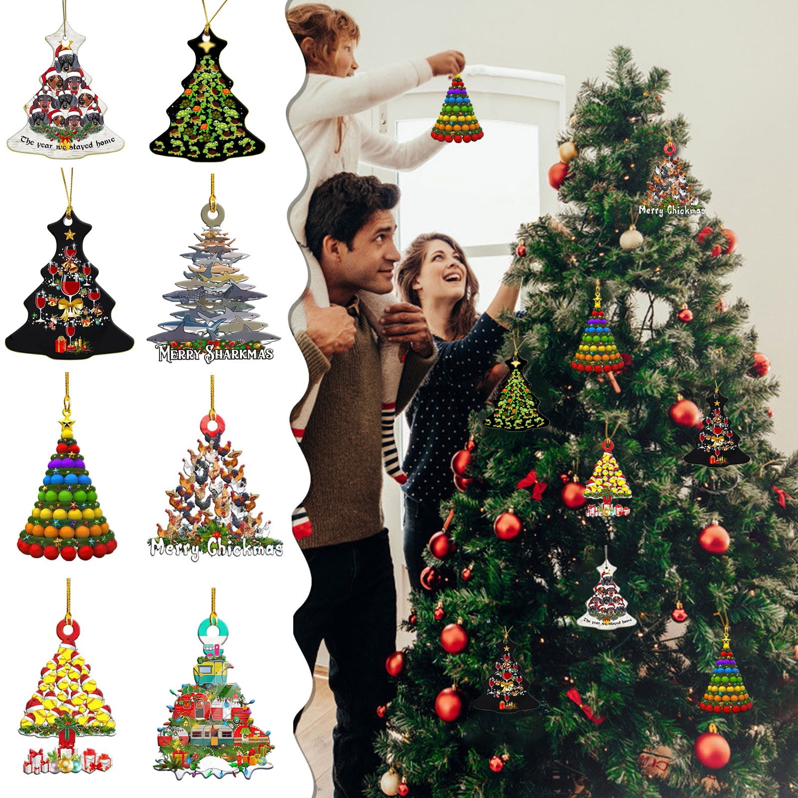 Christmas Tree Decorations under $5! CQCYD Wooden Christmas Tree ...