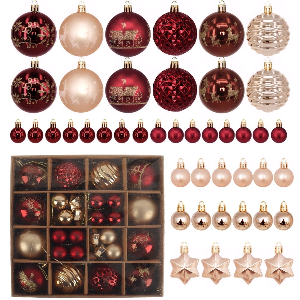 PayUSD Christmas Balls Ornaments for Christmas Decorations 44 pcs Xmas ...