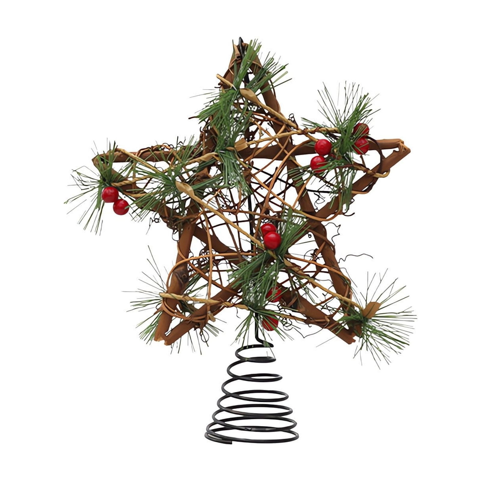 Christmas Tree Decorations Christmas Tree Top Star Wooden Five Pointed ...