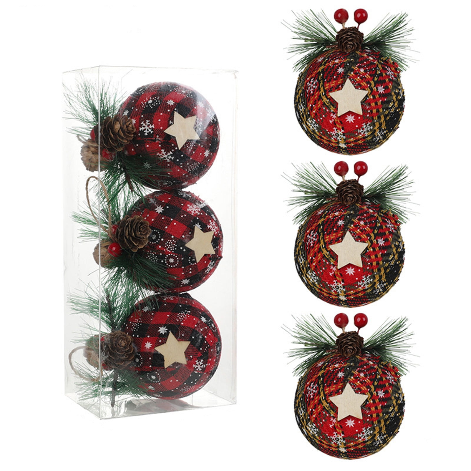 Christmas Tree Decorations Foam Balls, Christmas Balls, Pine Needles ...