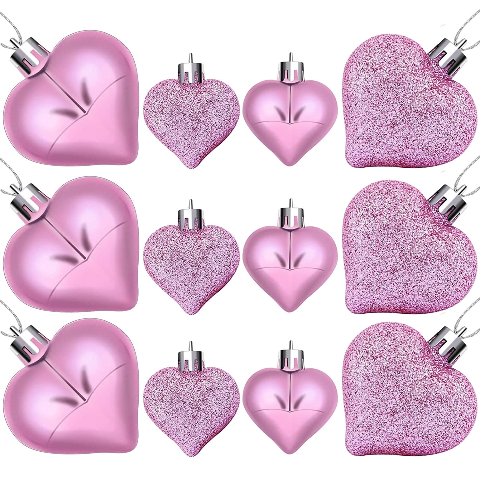 Christmas Tree Decorations Heart Shaped Baubles, 4.5x6x3cm/1.77x2.36x1 ...