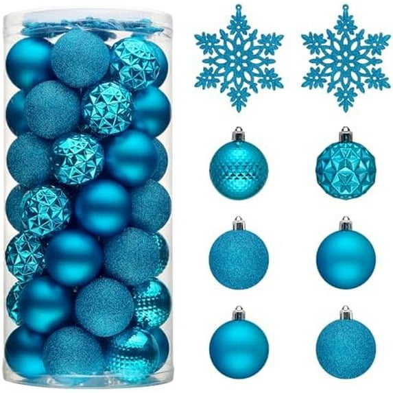Christmas Tree Decorations Ornament Set, 50ct 2.36 Inches Blue ...