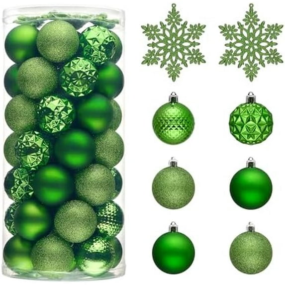 Christmas Tree Decorations Ornament Set, 50ct 2.36 Inches Green ...
