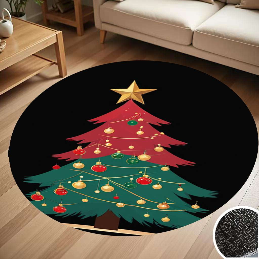 Christmas Tree Decorations Round Carpet Living Room Bedroom Home Decoration Coffee Table Mat ...