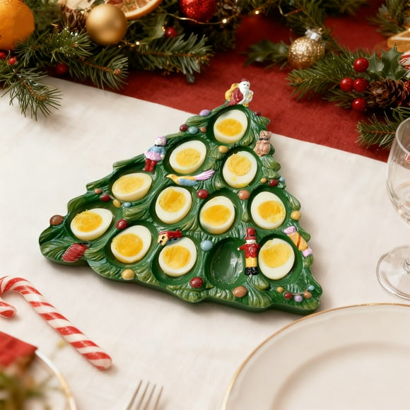 Ceramic Christmas Tree Deviled Egg Holder