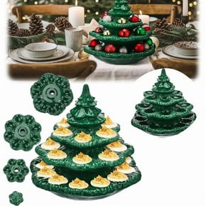 Ceramic Christmas Tree Deviled Egg Holder