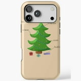 Christmas Tree Diagram Art Case for iPhone 11 12 13 14 15 16 17 Pro Max ...