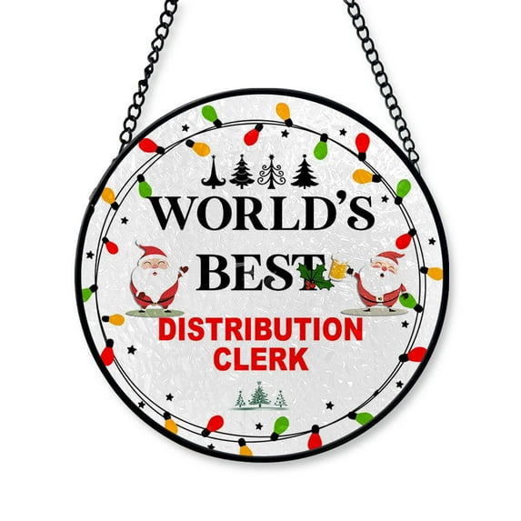 Christmas Tree, Distribution Clerk Stained Glass Window Hanging ...