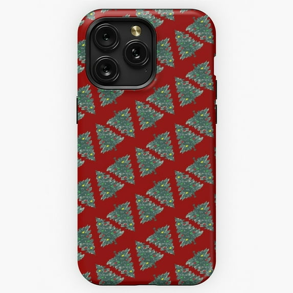 Christmas Tree Doodle Joyful Art iPhone Case 17 11 12 13 14 15 16 Pro ...