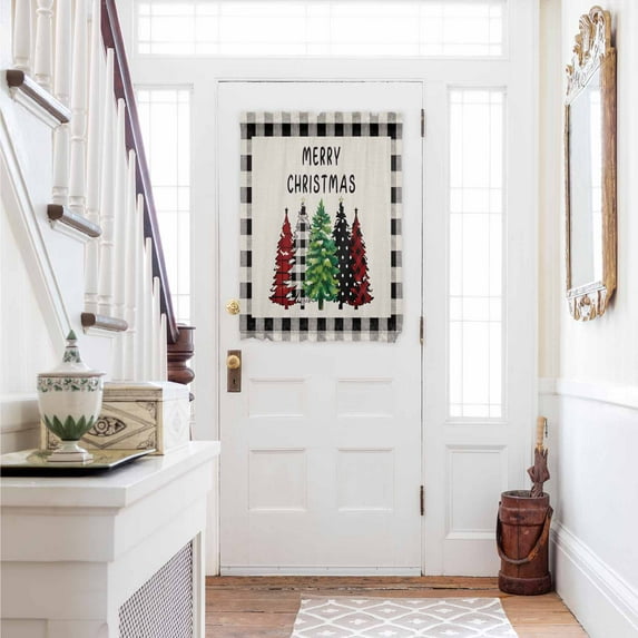 Christmas Tree Door Curtains for Door Window, French Sidelight Front ...