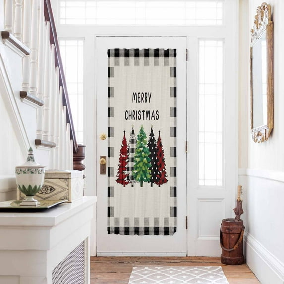 Christmas Tree Door Curtains for Door Window, French Sidelight Front ...