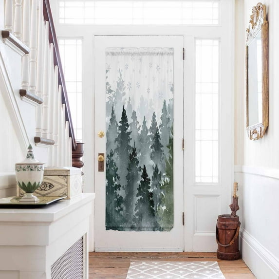 Christmas Tree Door Curtains for Door Window, French Sidelight Front ...