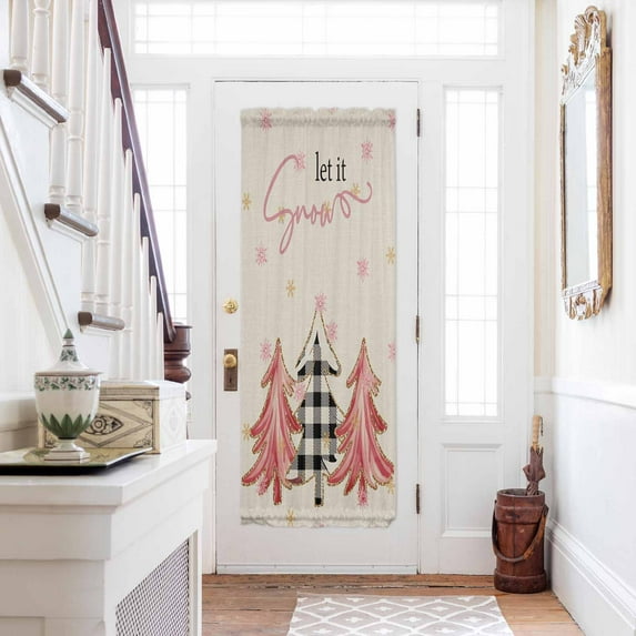 Christmas Tree Door Curtains for Door Window, French Sidelight Front ...