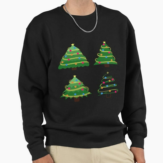 Christmas Tree Drawings Sketch Retro Holiday Graphic Aesthetic Unisex ...