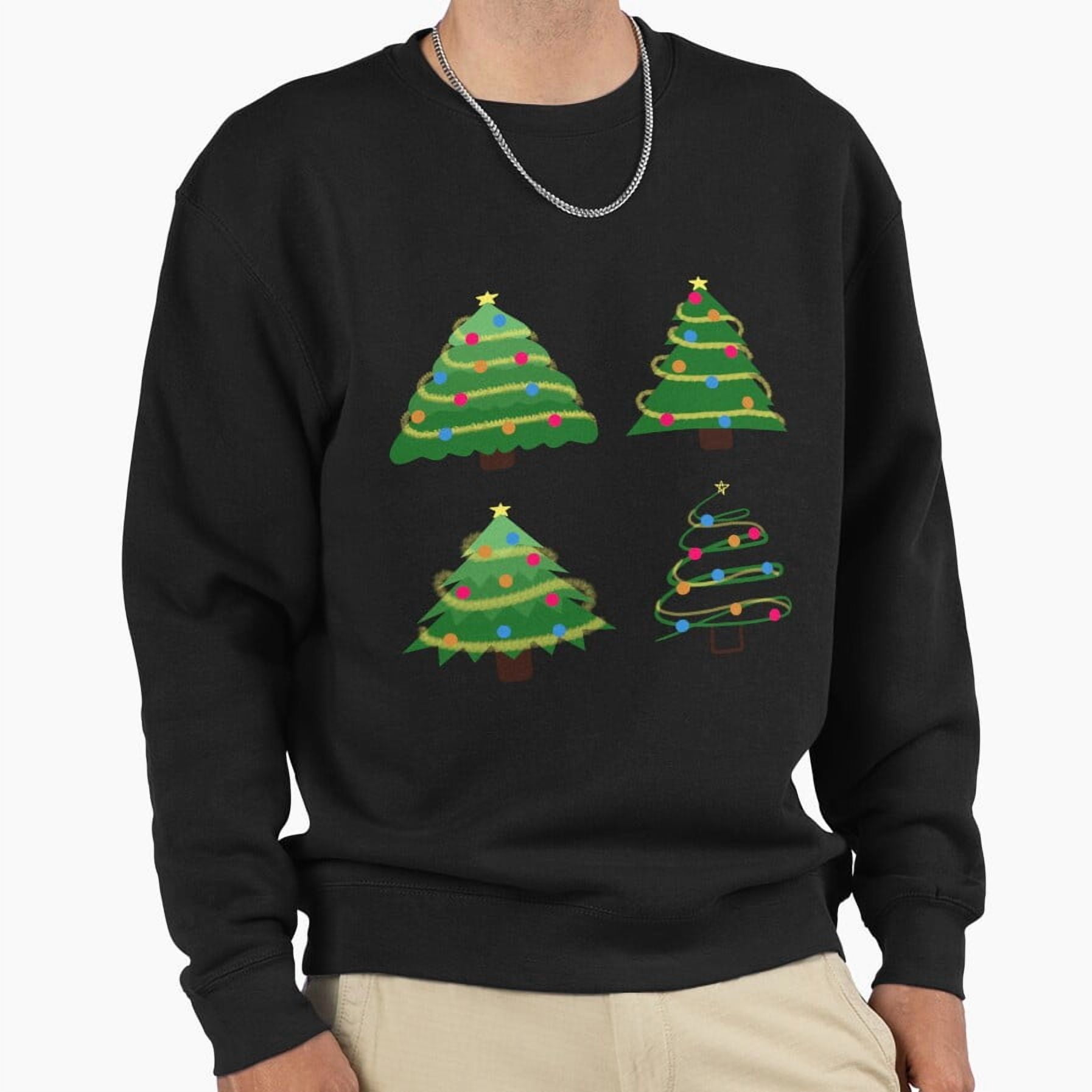 Christmas Tree Drawings Sketch Retro Holiday Graphic Aesthetic Unisex ...