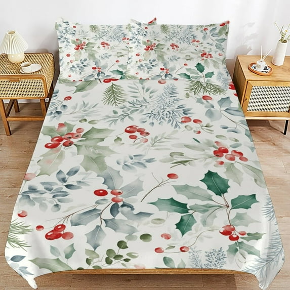 Christmas Tree Duvet Cover 3pcs Set Themed Multicolor Polyester Bedding ...