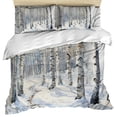 Christmas Tree Duvet Cover Set, White Winter Xmas Snowflake Soft Duvet ...