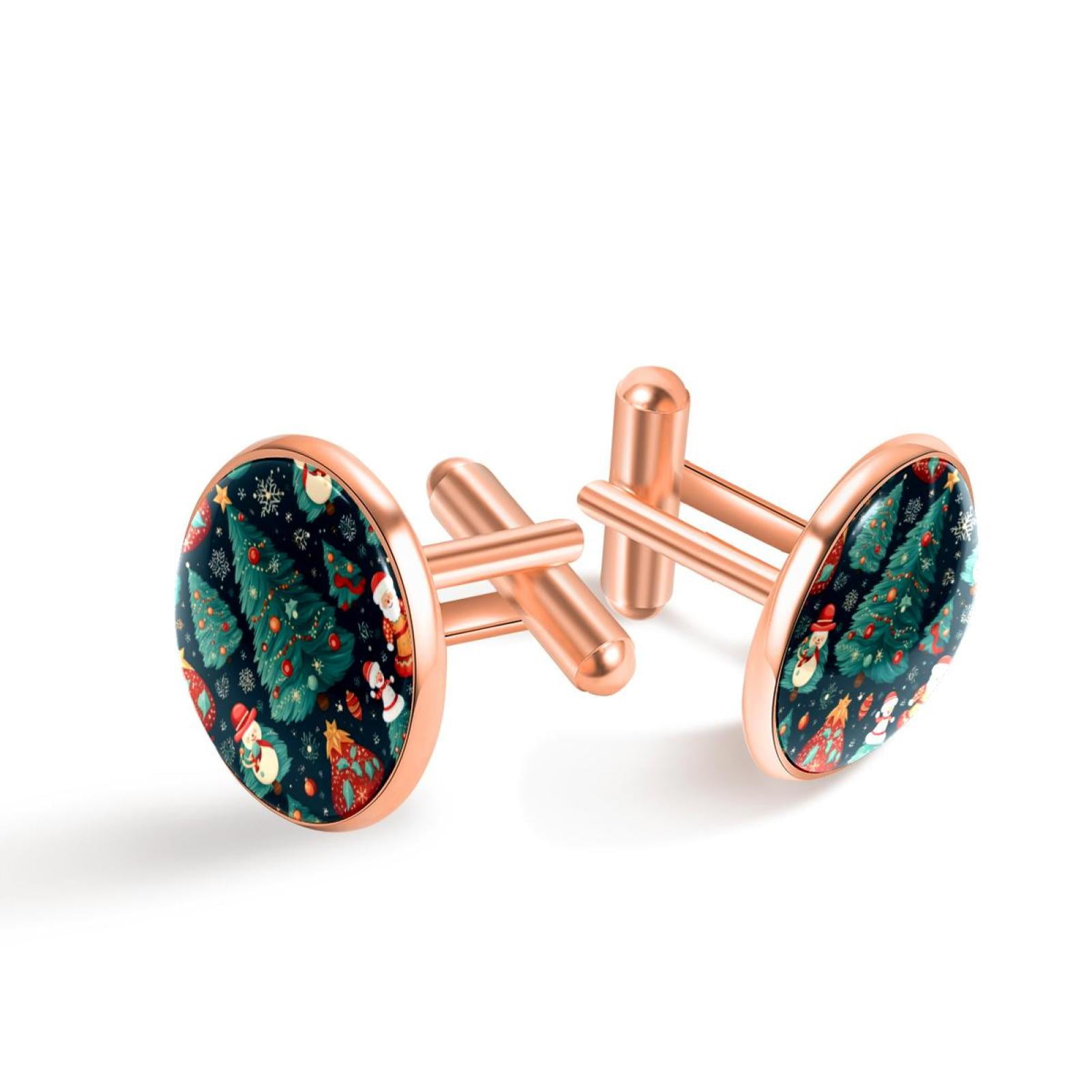 Christmas Tree Elegant Stainless Steel Cufflink Set for Men, Suitable ...