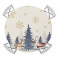 Christmas Tree Elk Round Tablecloth for 45-54 Inch Tables,Fitted Table ...