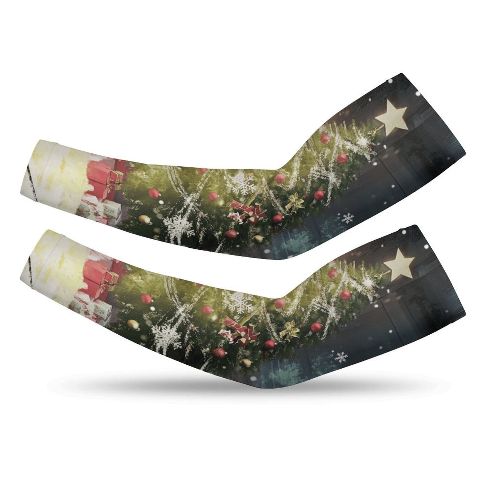 Christmas Tree Elk Snowflakes Cooling Arm Sleeves Cover Summer Sun ...