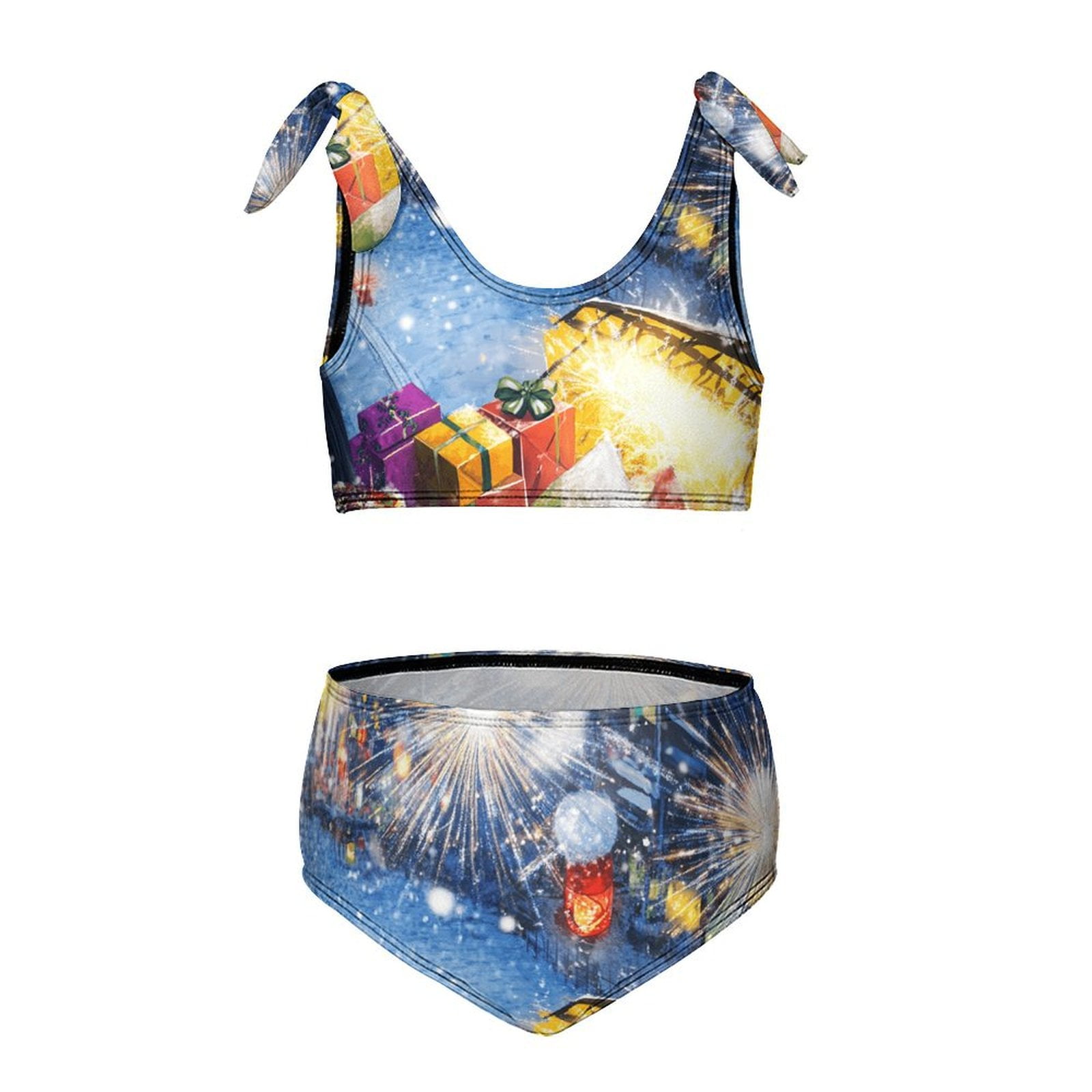 Christmas Tree Elk Snowflakes Girls' 2-Piece Tankini Swimsuit - Walmart.com