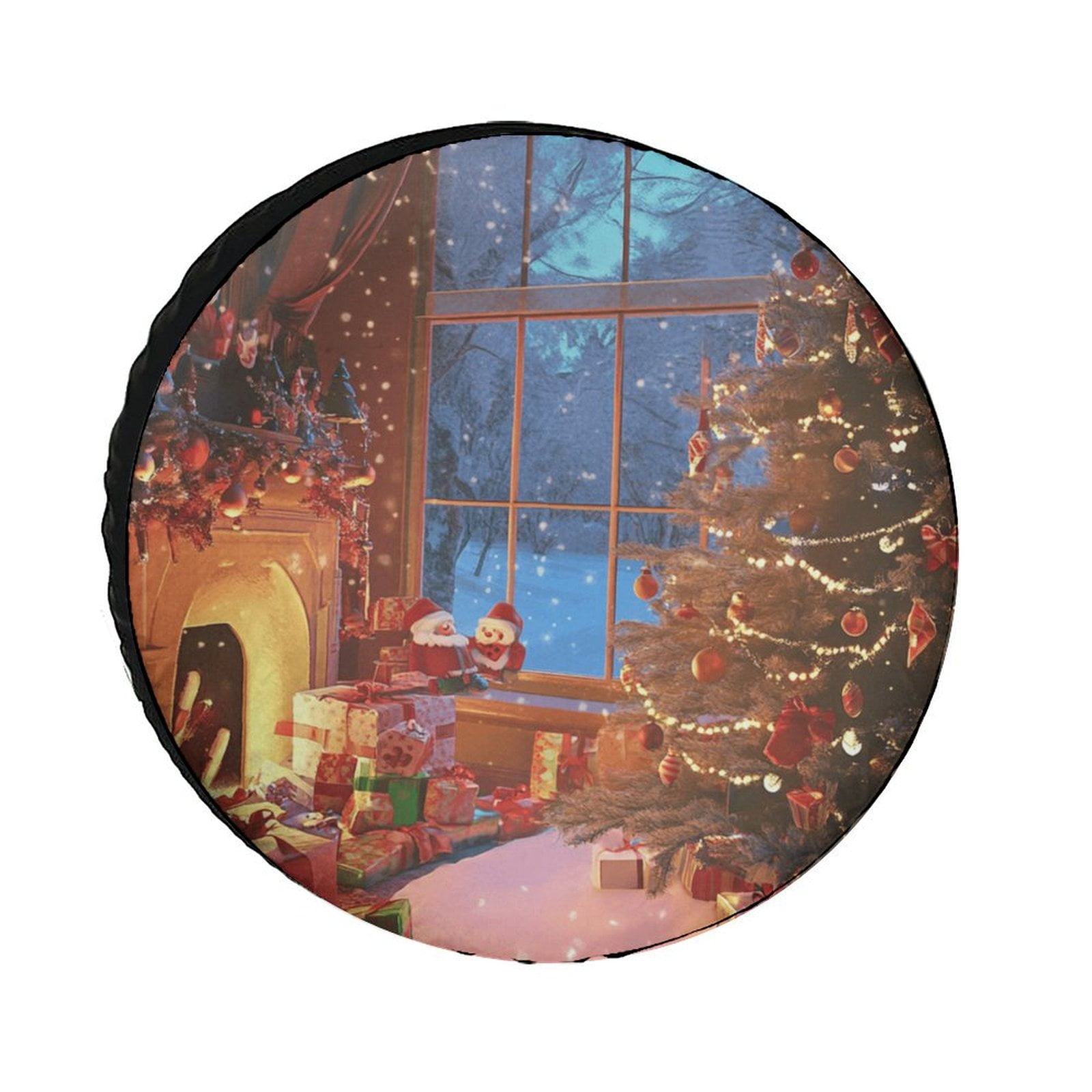 Christmas Tree Elk Snowflakes Spare Tire Cover, Weather Resistant Vinyl ...