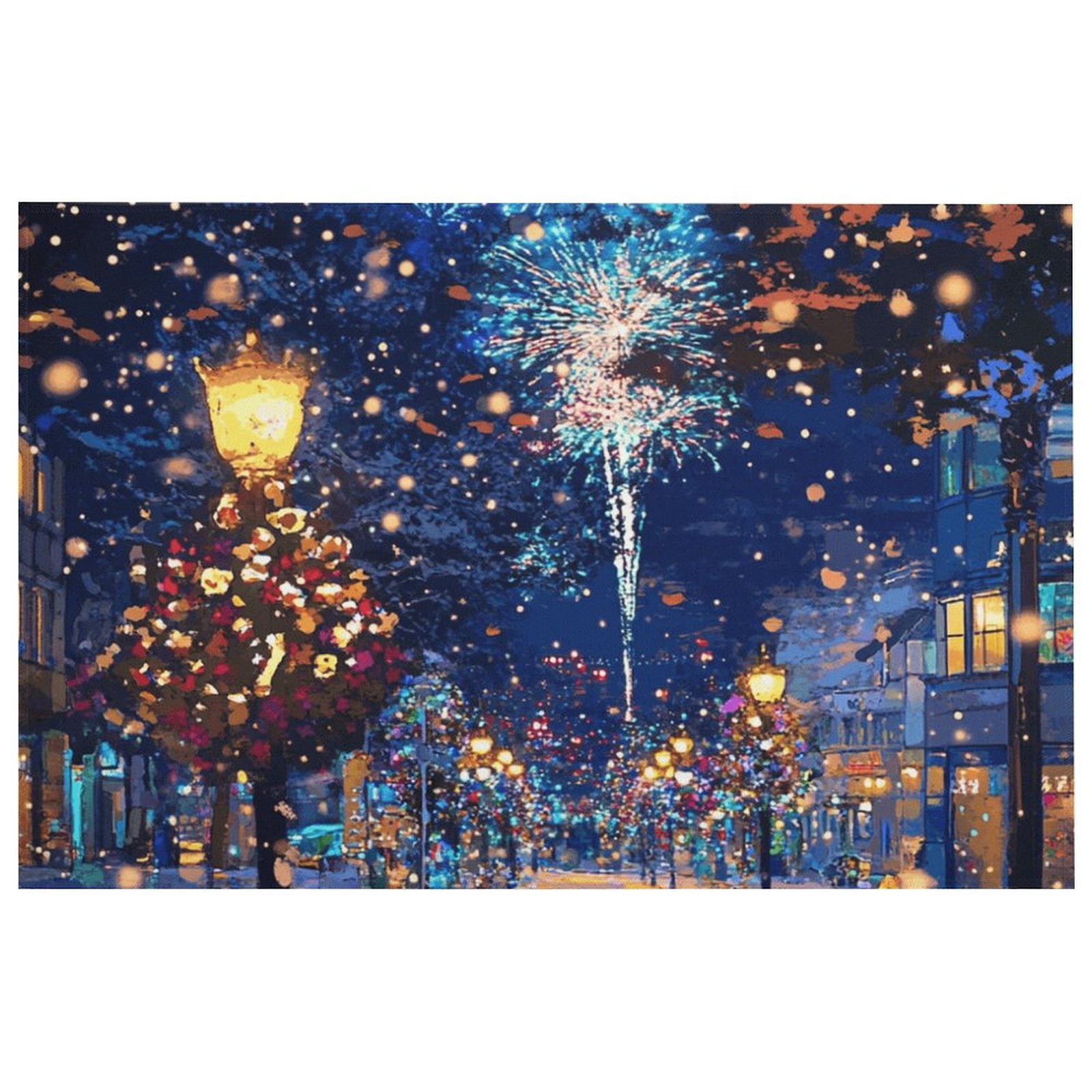 Christmas Tree Elk Snowflakes Washable Carpet, Non Slip Carpet Mat for ...