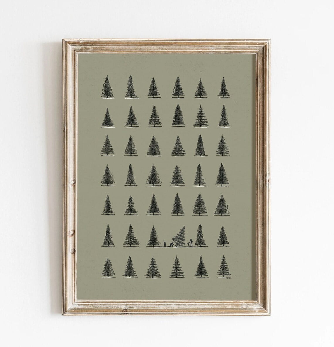 Christmas Tree Farm Art, PRINT, Trees, Family Christmas, Decorate Tree ...