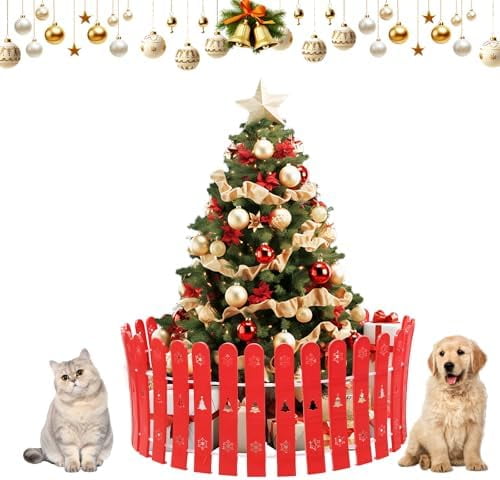 Christmas Tree Fence 28 Pcs Red Christmas Tree Gate 16.5inch Tall ...