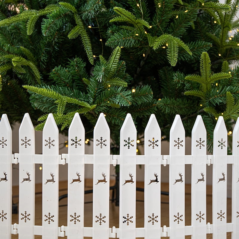 Christmas Tree Fence Set, White Openwork fence Xmas Pet Tree Gate for ...