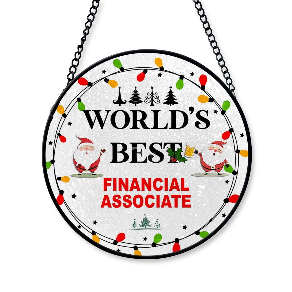 Christmas Tree, Financial Associate Stained Glass Window Hanging ...