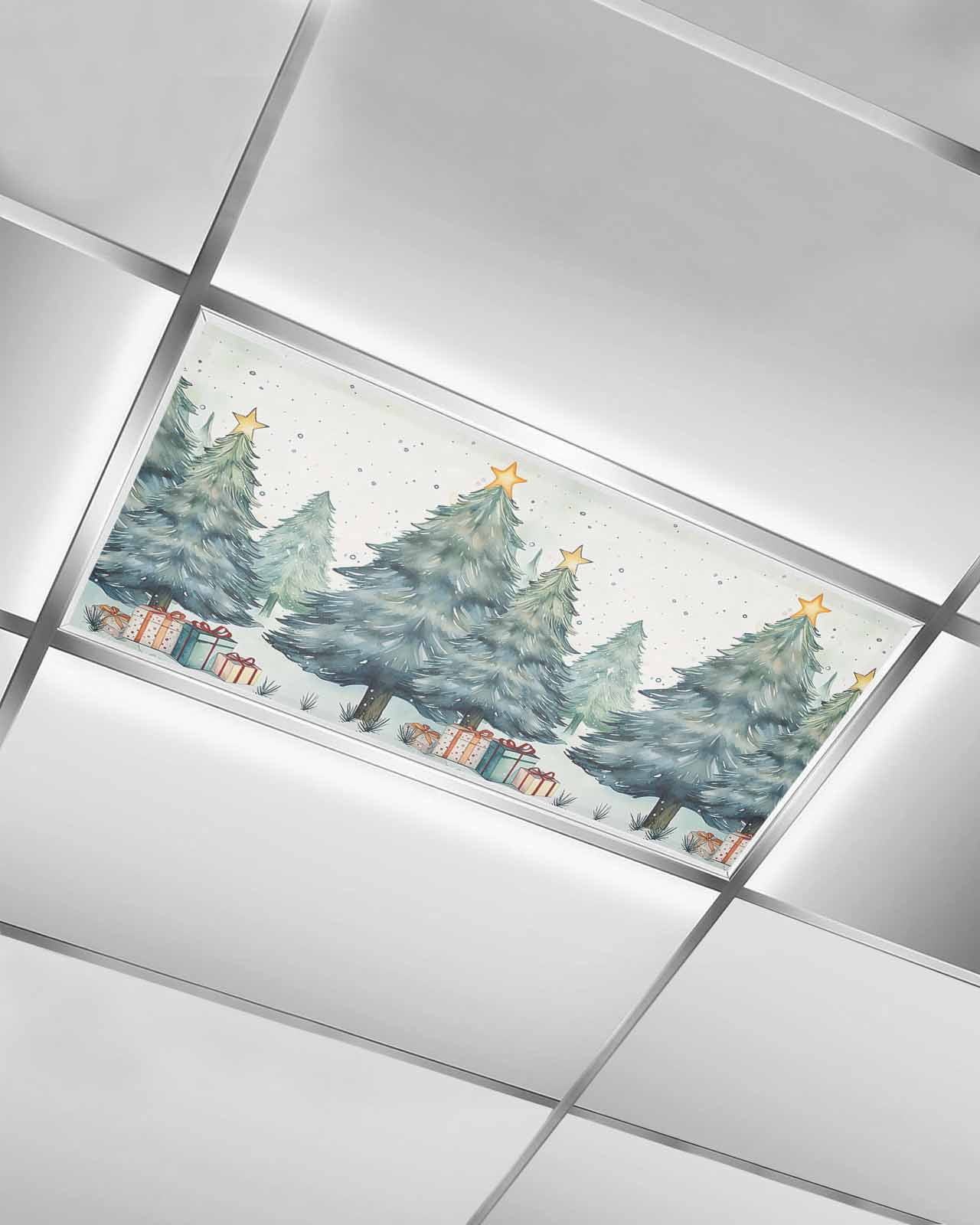 Christmas Tree Fluorescent Light Covers for Ceiling Lights 4x2 feet,1 ...