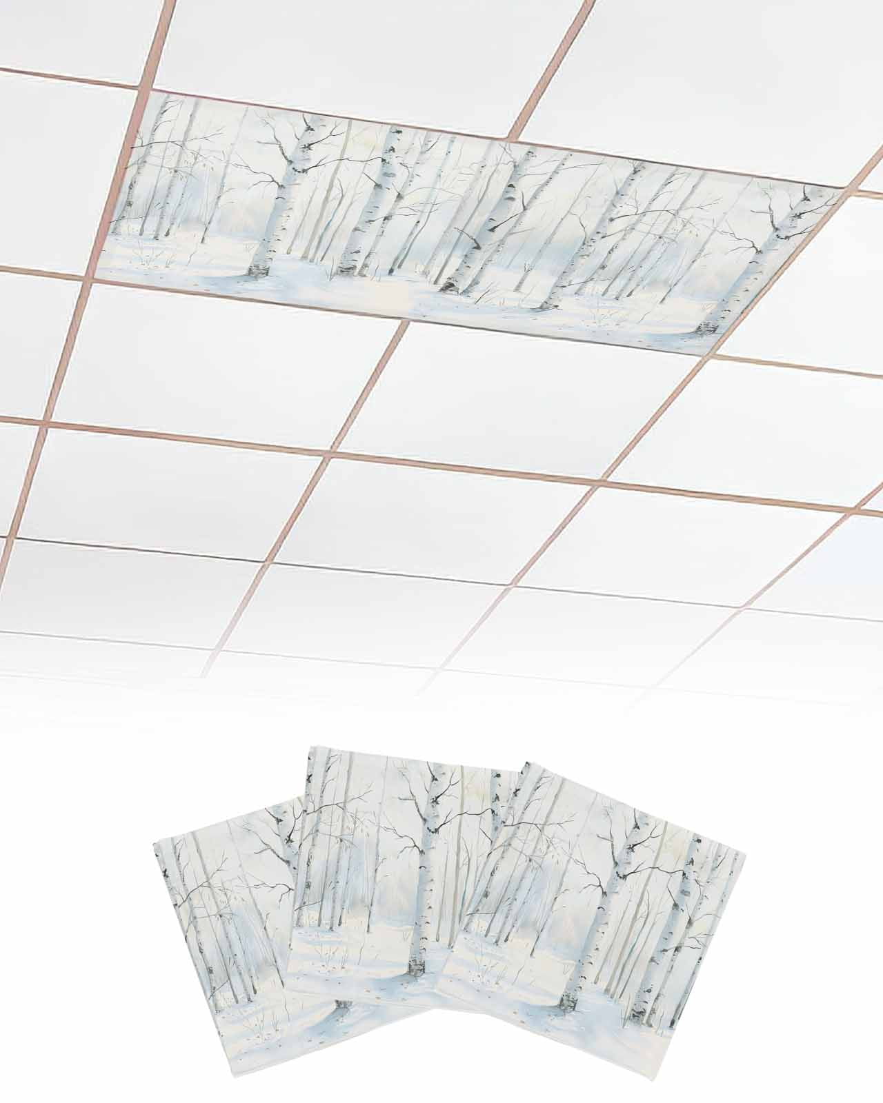 Christmas Tree Fluorescent Light Covers for Ceiling Lights 4x2 feet,3 ...