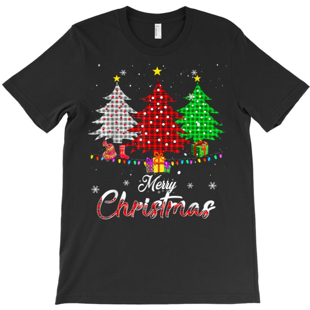 Christmas Tree Funny Red Buffalo Plaid Holiday Graphic T-Shirt G6589 ...