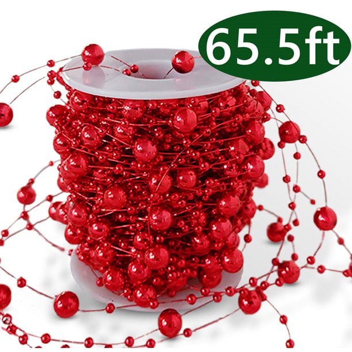 Festive Indoor Christmas Tree Garland Decoration, Beads Pearl Strands ...