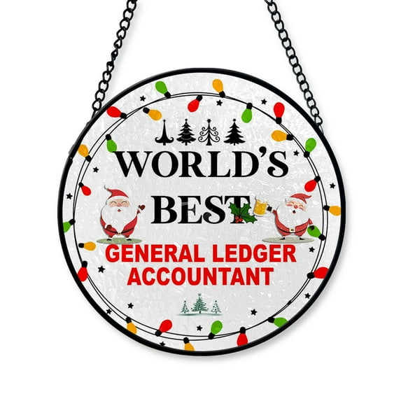 Christmas Tree, General Ledger Accountant Stained Glass Window Hanging ...