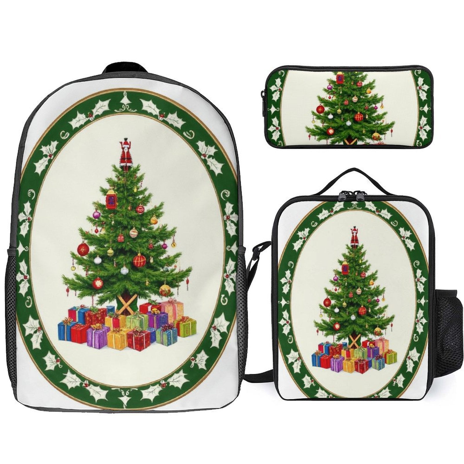 Christmas Tree Gift Decor 3D Printed 3pcs/Set Bags Laptop Daypack ...
