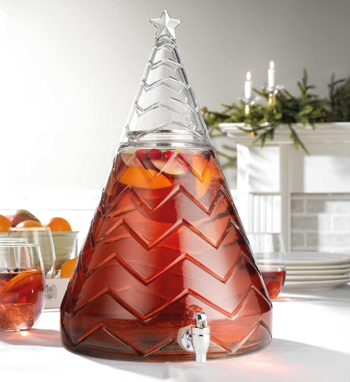 Christmas Tree Glass Drink Dispenser - Glass Beverage Dispenser For ...