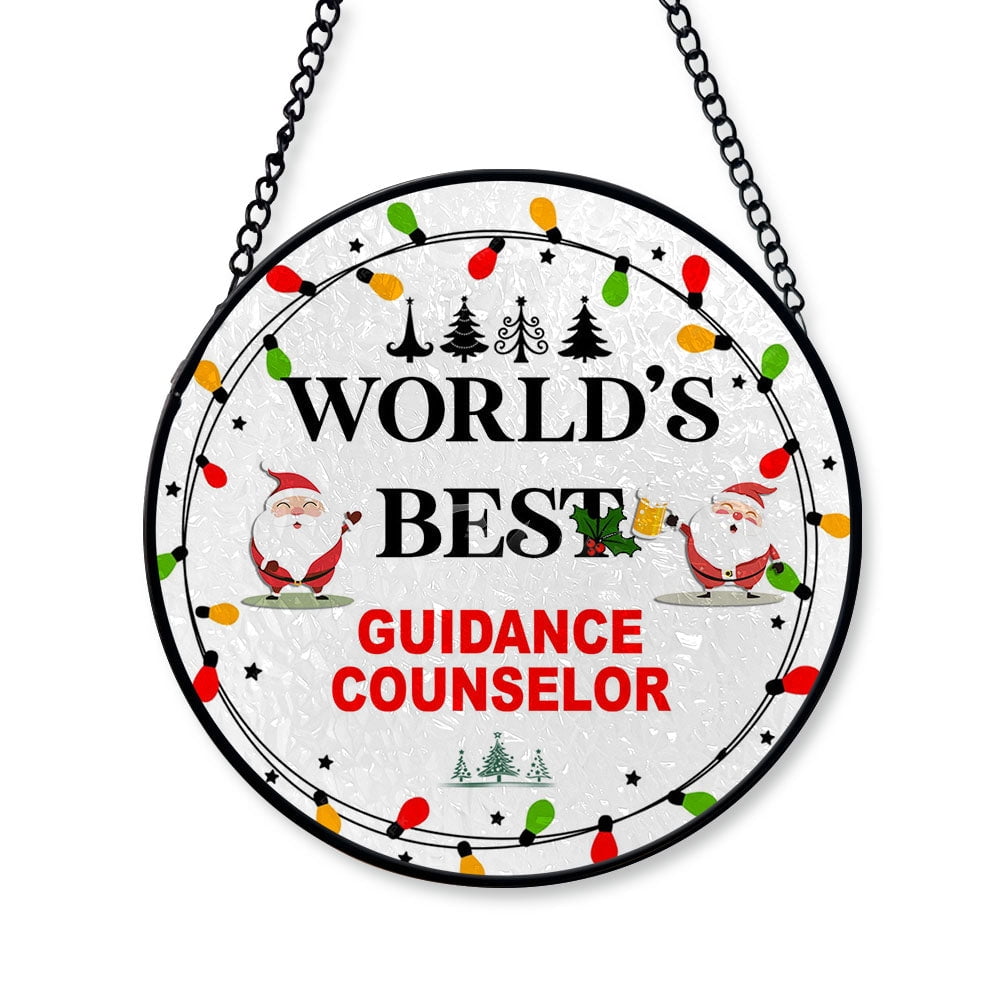 Christmas Tree, Guidance Counselor Stained Glass Window Hanging ...